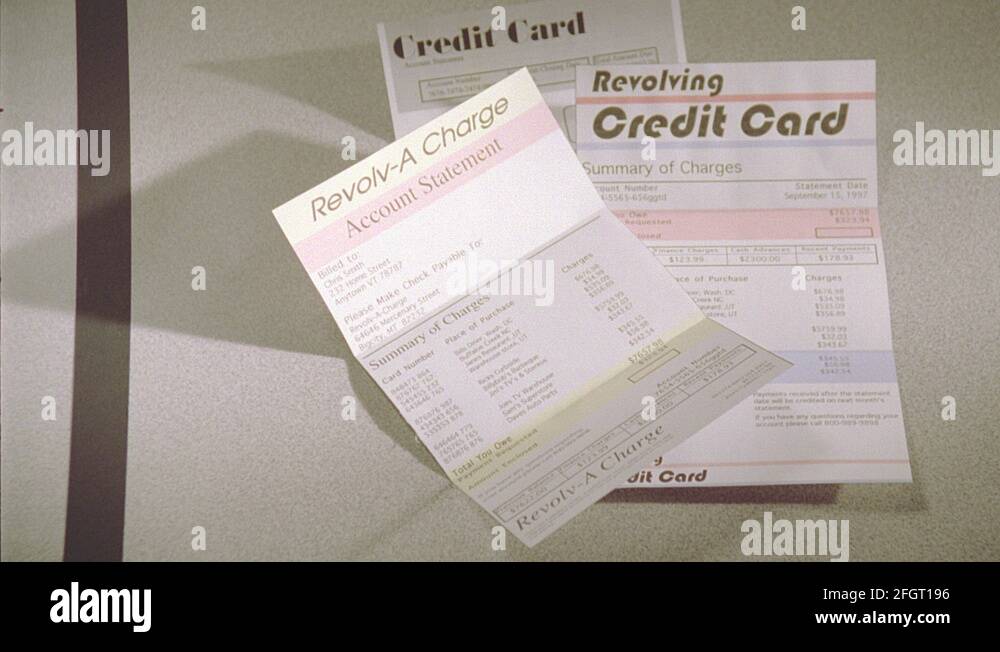 1990s: UNITED STATES: receipts and charges land on table. Percentage ...