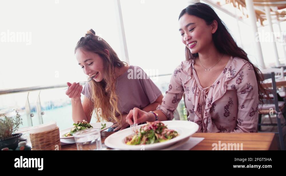 Women eating lunch in restaurant Stock Videos & Footage - HD and 4K ...