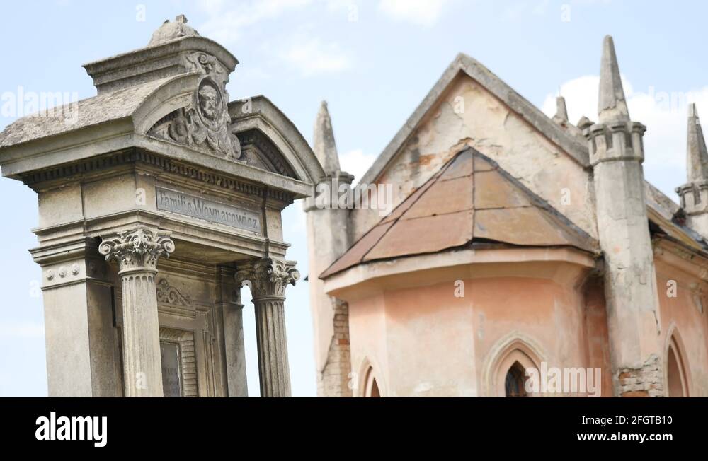 Retro Graveyard. Headstones in an old graveyard Stock Video Footage - Alamy