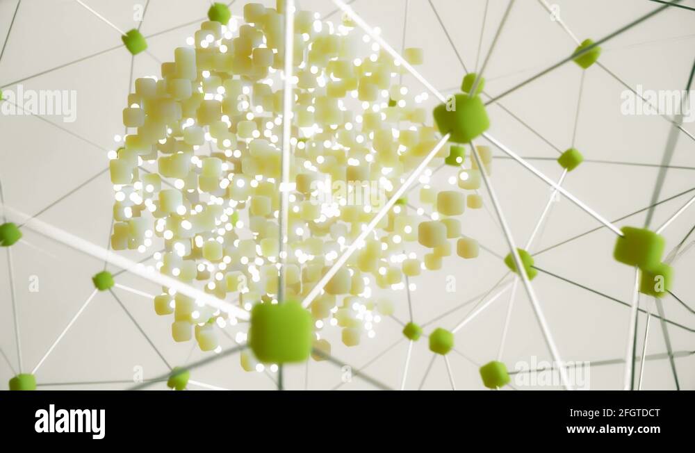 Seamless looping animation depicting a data / molecular network Stock ...