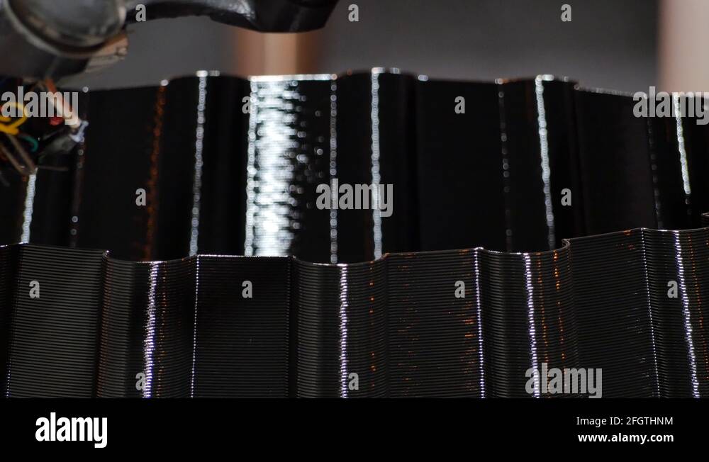 3D printer printing close up process of new printing technology in 4K ...