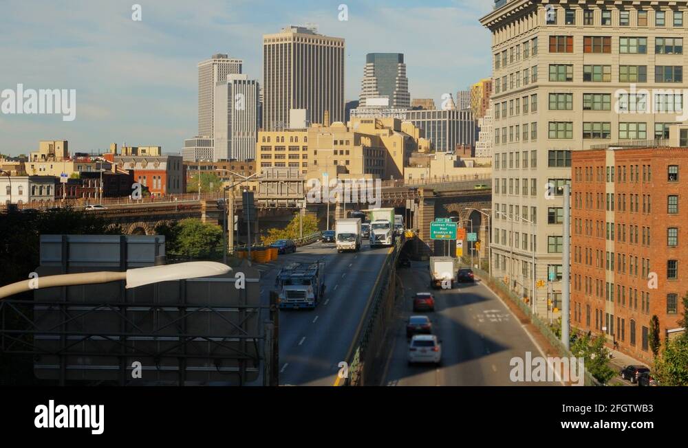 Traffic on brooklyn queens expressway Stock Videos & Footage - HD and ...