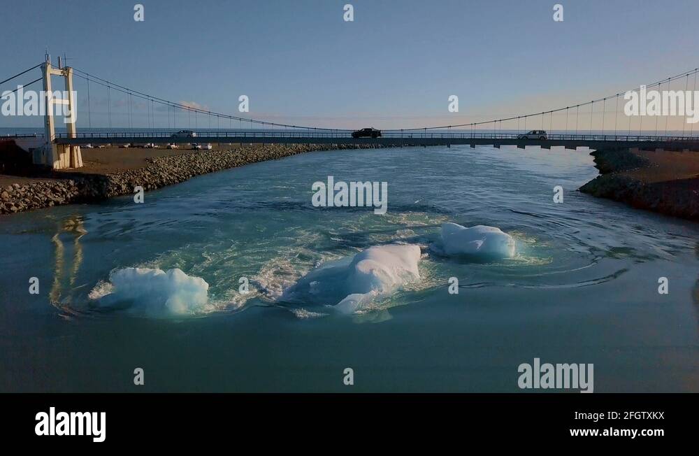Iceberg Crashing Into Another and Splitting Into Two Stock Video ...