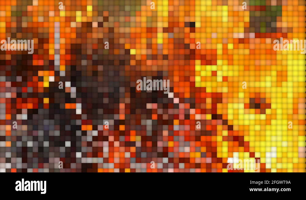 burning flame. pixel background Stock Video Footage - Alamy