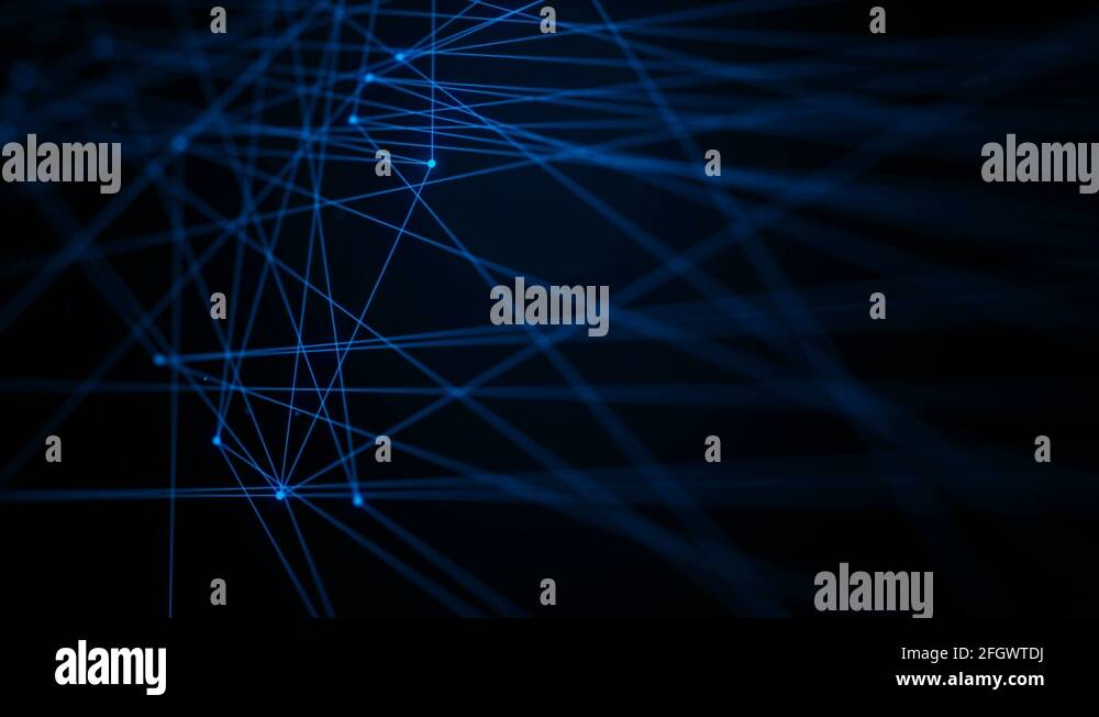 4K animation dark abstract background Dot Line Connection for cyber ...