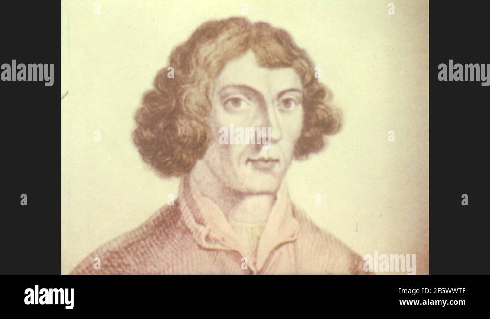 1960s: Drawing of Copernicus. Diagram of constellations in circle, sun ...