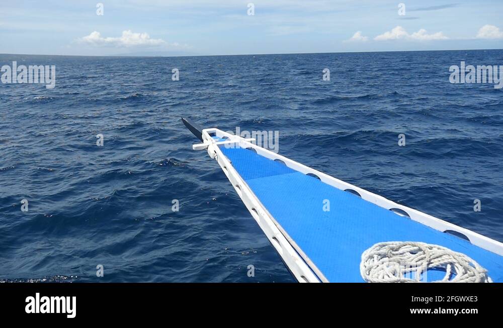 Beautiful view from a bow of a traditional philippine sailing ship ...