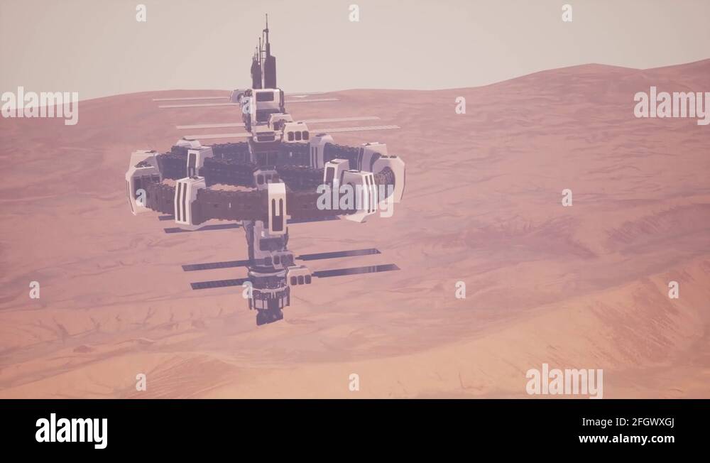 Colony on Mars like red planet, sci-fi animated Stock Video Footage - Alamy
