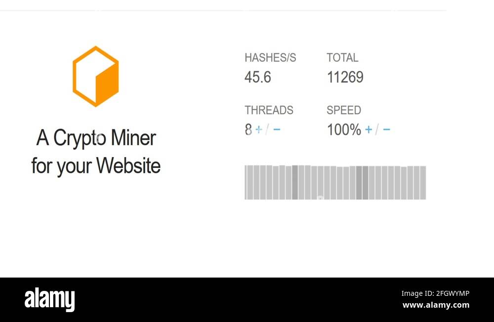Blockchain cryptocurrency mining using web browser and coinhive Stock ...