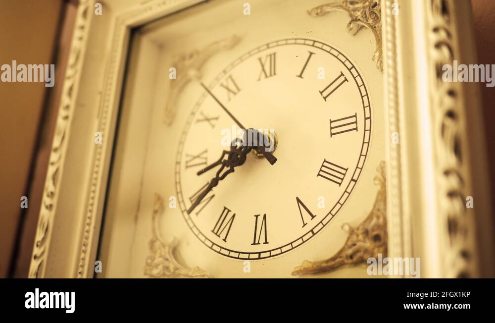 Old fashioned wall clock with roman numerals Stock Videos & Footage ...