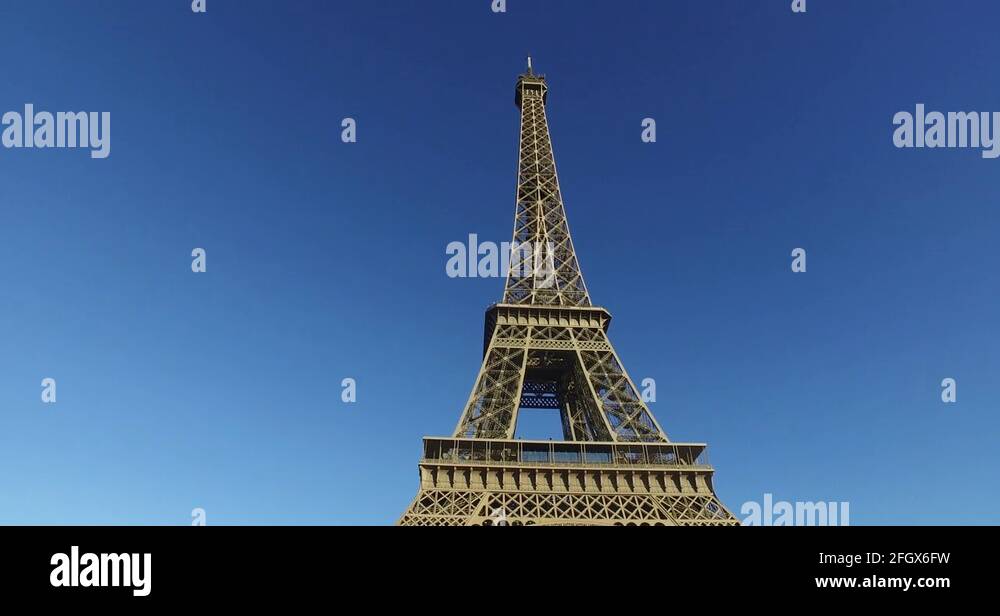 Eiffel Tower Paris, France from Iena Bridge (Pont d'Iena Stock Video ...