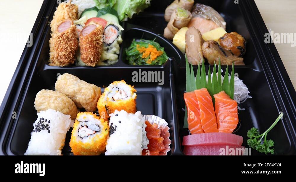 japanese food sushi box set Stock Video Footage - Alamy