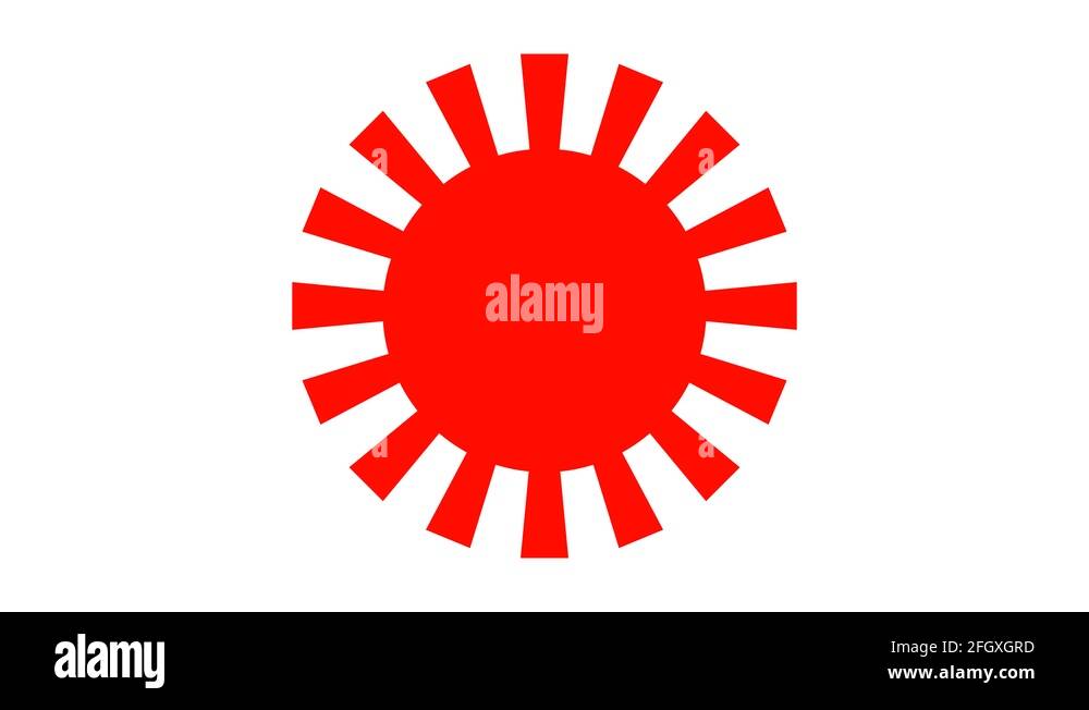 Traditional Japanese Sunburst Art Background. Red Sun Rays Spinning ...