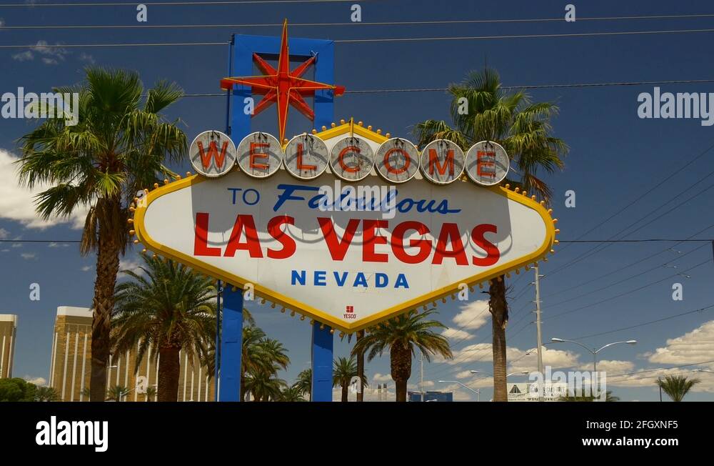 summer light famous welcome sign palm view 4k usa Stock Video Footage ...