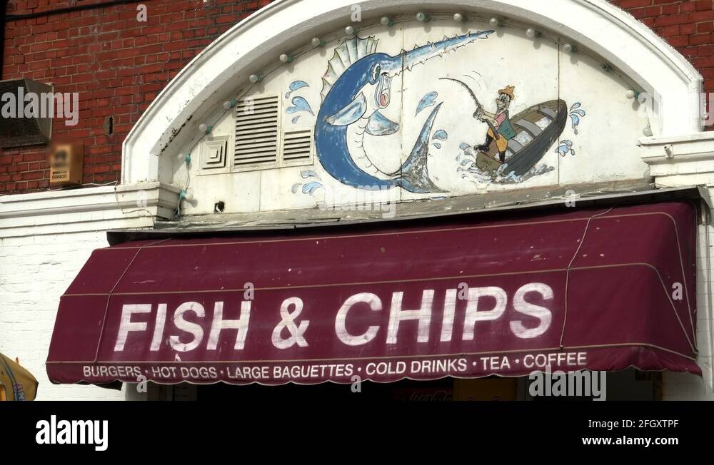 Fish chip shop sign uk Stock Videos & Footage - HD and 4K Video Clips ...