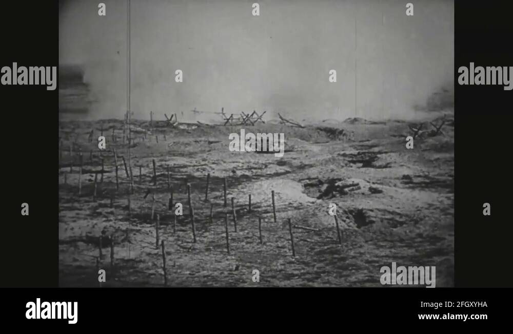 Scene of battle field during World War I -1916 Stock Video Footage - Alamy