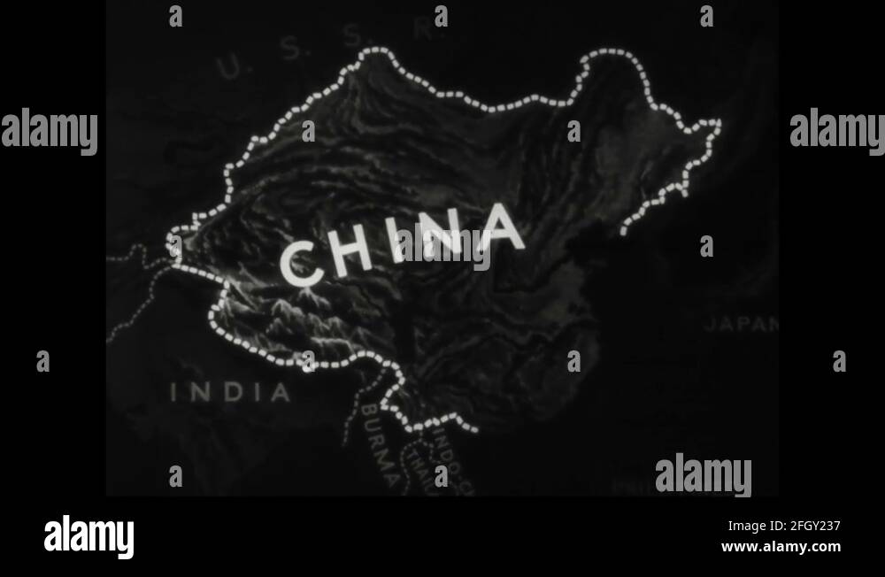 Scenes showing Chinese map and abundant raw materials in Manchuria ...