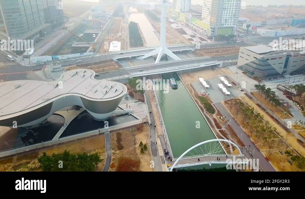 Cityscape city downtown town architecture building modern incheon Stock ...