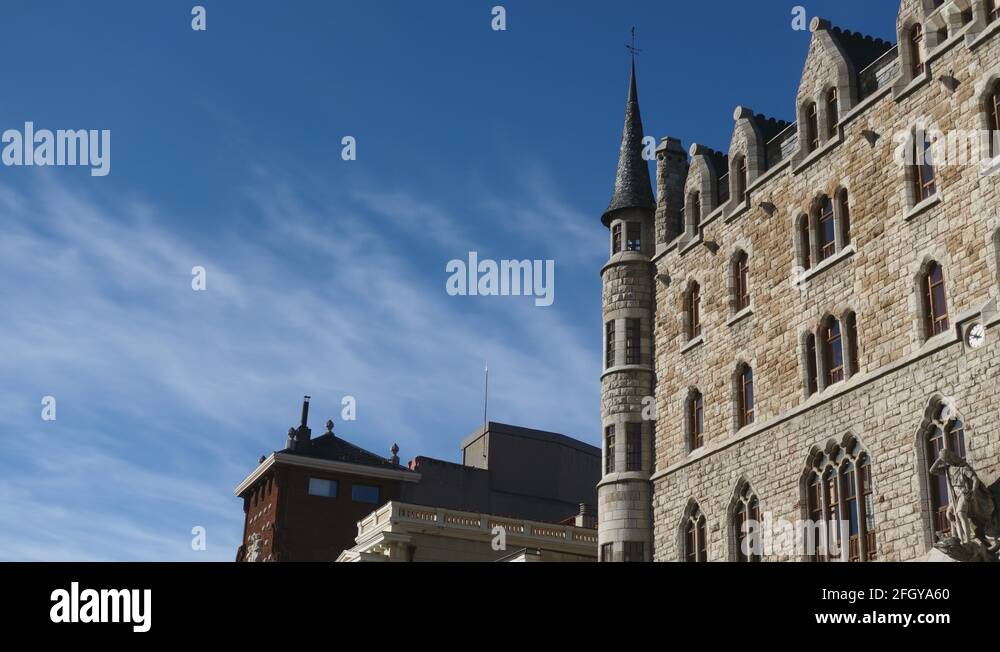 Palace designed by famous modernism architect Antoni Gaudi in Leon ...