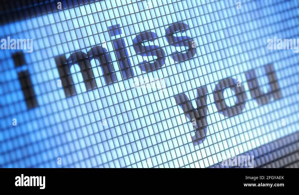 "I miss you" on the Screen. 4K Resolution. Encoder Prores 4444 Stock ...