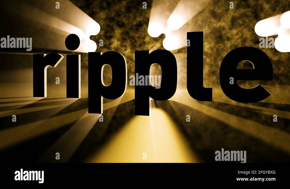 Ripple crypto coin copy in 4K animation with smoke and shiny branding ...