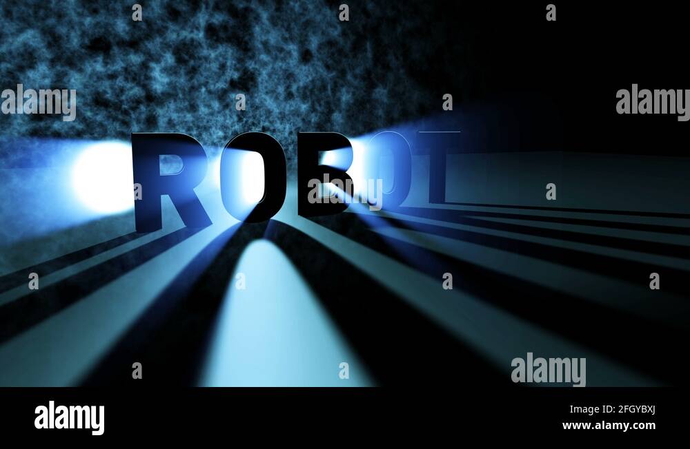 Robot copy animation with smoke and light effects in 4K Stock Video ...