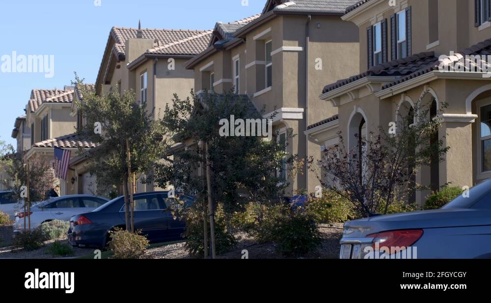 Generic modern homes in a modern American suburb 4K Stock Video Footage ...