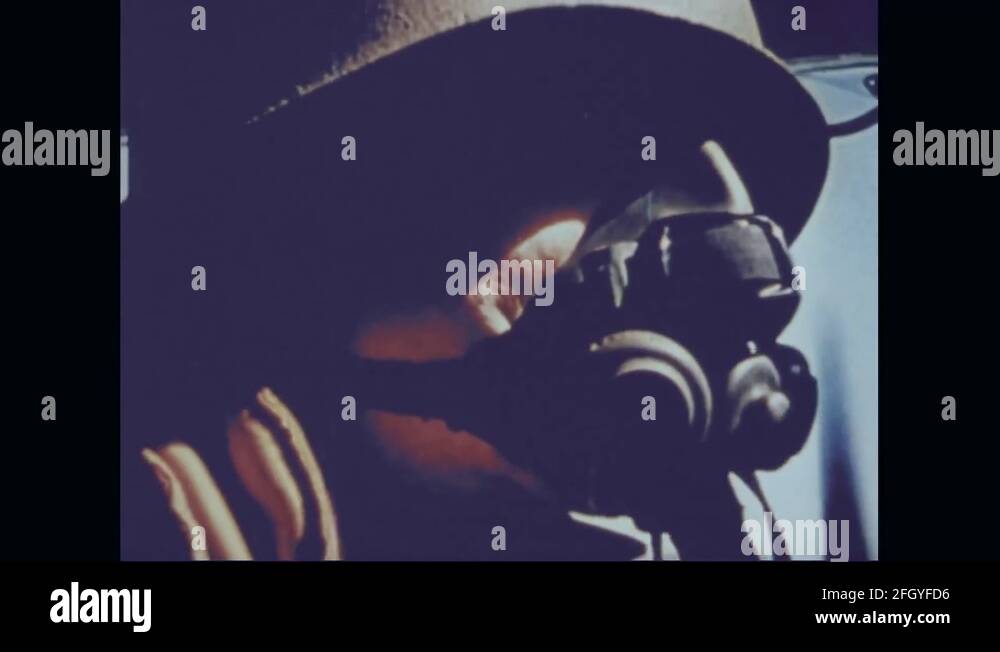 WW2 - Pilot of B-17 aircraft Flying Fortress look out of cockpit Stock ...