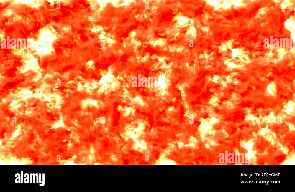 Animated inferno or extreme intense fire or conflagration from top view ...