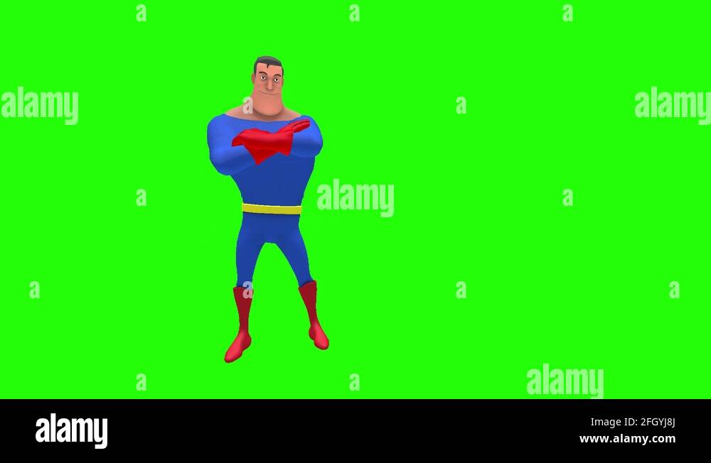 Animated muscleman character folding arms Stock Video Footage - Alamy