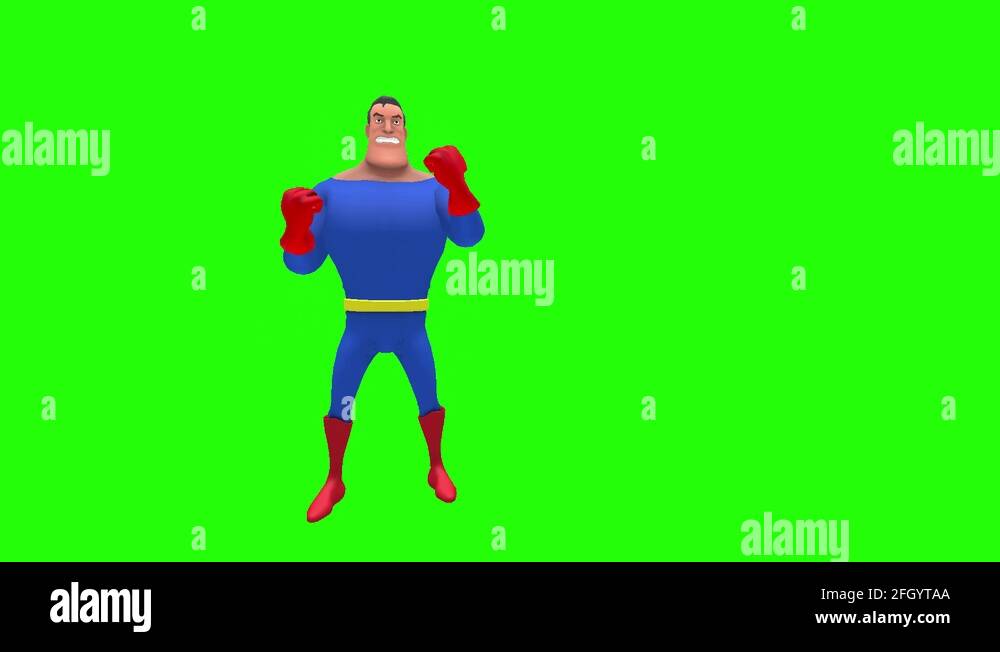 Animated muscleman character victory punch Stock Video Footage - Alamy