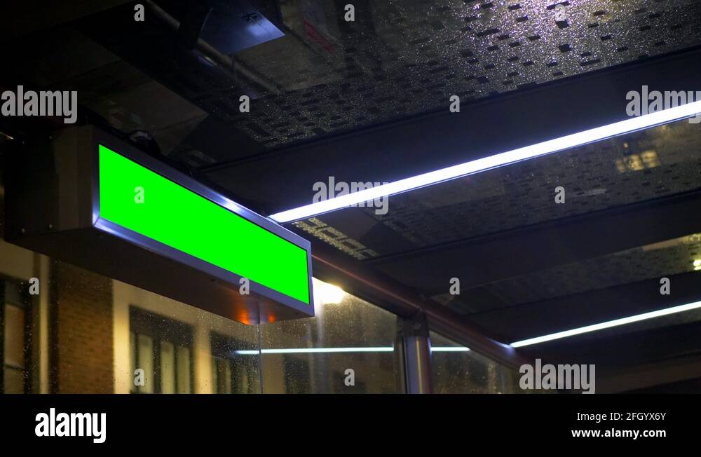 Transit Digital Sign Board, Green Chroma Key Information Panel Transit ...