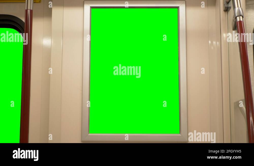 Subway Billboard Poster and Window Green Screen Chroma Key, Background ...