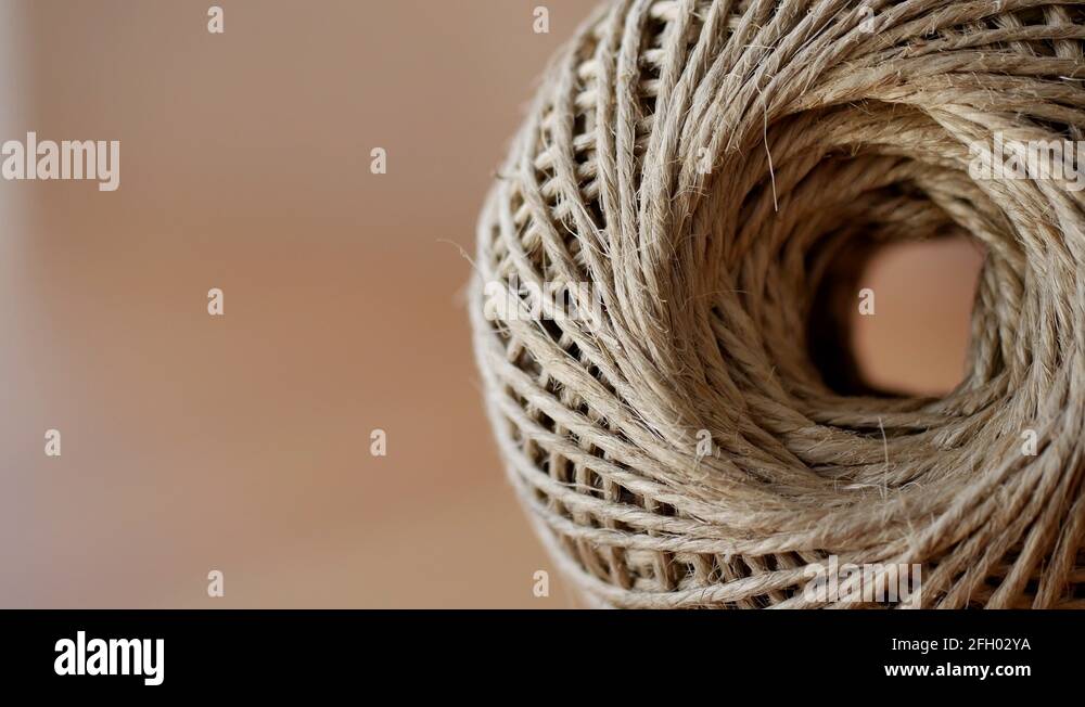 Natural Brown Jute Burlap Rustic Twine String Rope Cord Decor 4k Close ...