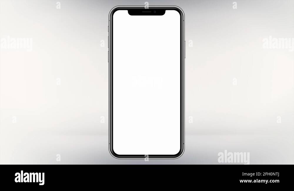 iPhone X Modern Mobile Smartphone White Screen Isolated Mockup Design ...