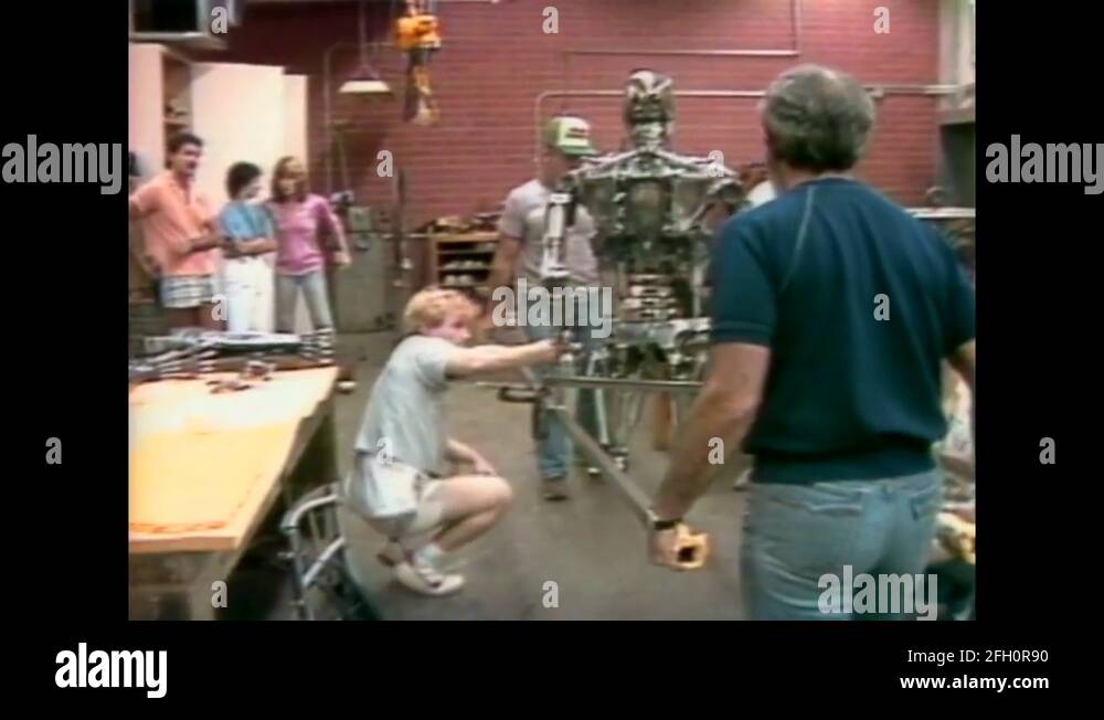 Terminator Director James Cameron and Stan Winston tests robot Stock ...