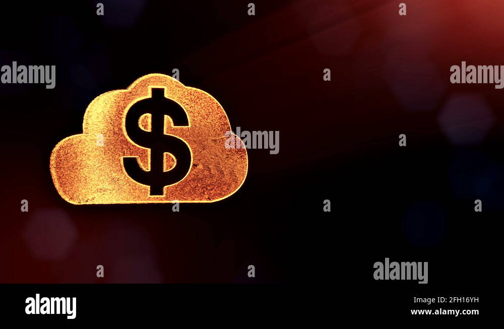 dollar sign in emblem of cloud. Finance background of luminous ...