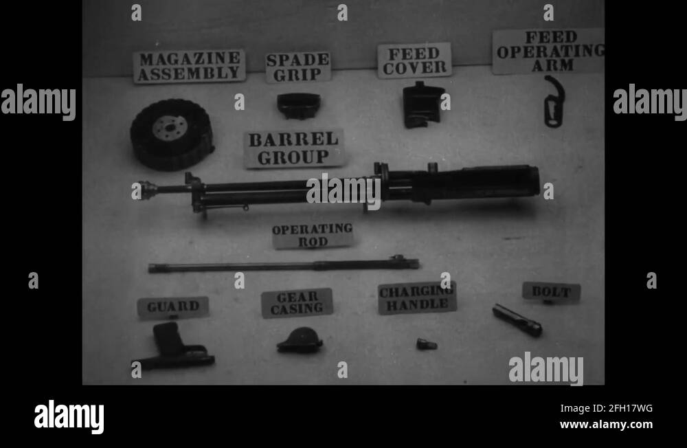Video demonstrates the parts and assembly of Lewis gun - 1914 Stock ...