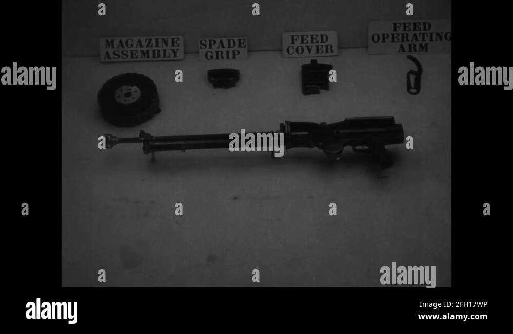Video demonstrates the parts and assembly of Lewis gun - 1914 Stock ...