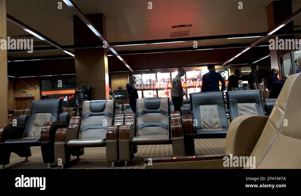 Basra, Iraq international airport terminal departure hall and waiting ...