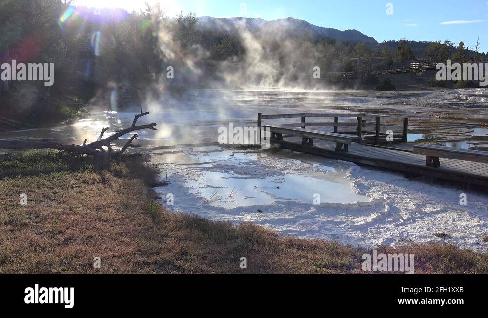 Yellowstone hot springs terrace Stock Videos & Footage - HD and 4K ...