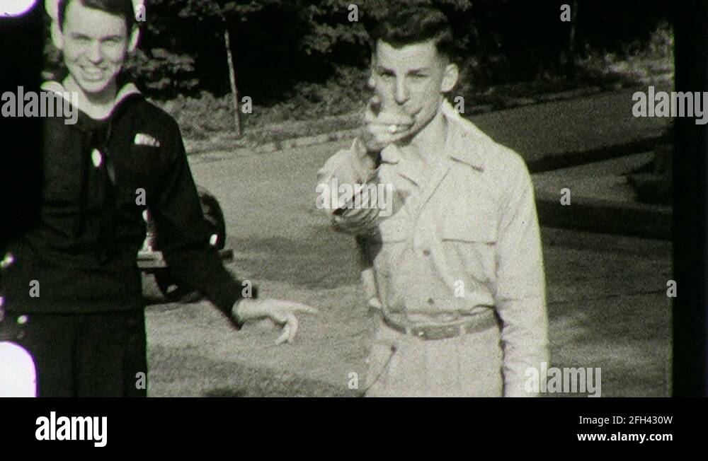 1940s US NAVY Army SAILOR Civilian Friend Pals WW2 Vintage Film Retro ...