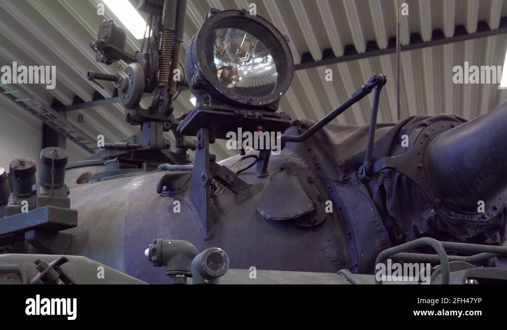 Closer look of the detail parts of the military tank Stock Video ...