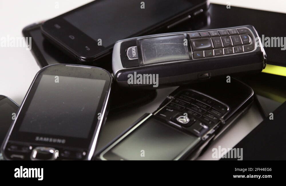 outdated models of mobile phones and smartphones Stock Video Footage ...