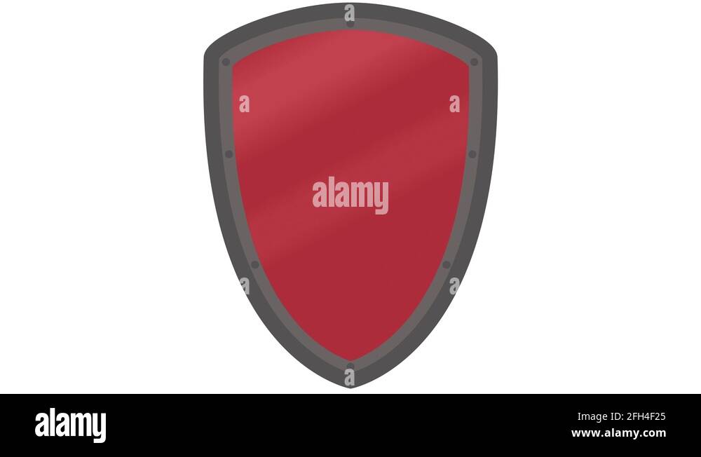 Shield icon logo, safety and security concept in and out animation red ...