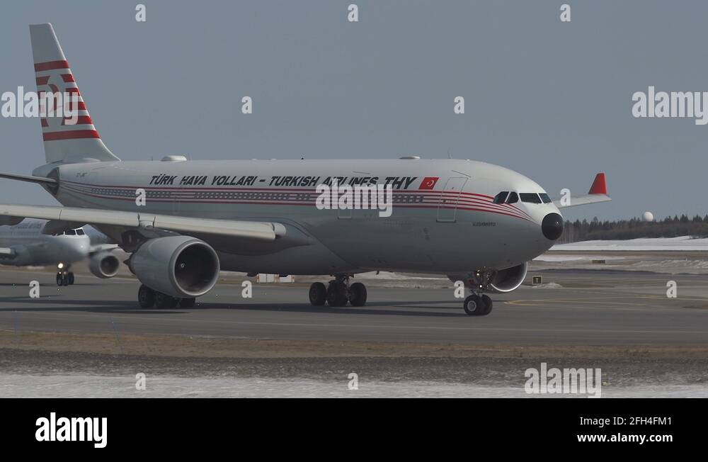 airplane airbus a330 taxiing side view panning right Stock Video ...