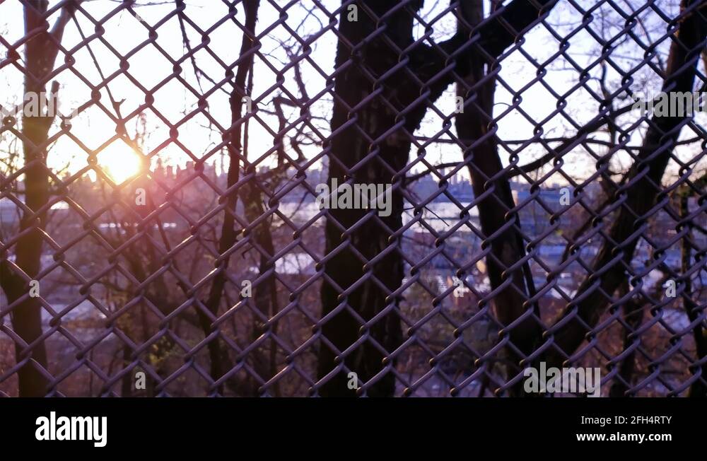 Sunrise Fence and New York City Skyline 4K Stock Video Footage - Alamy