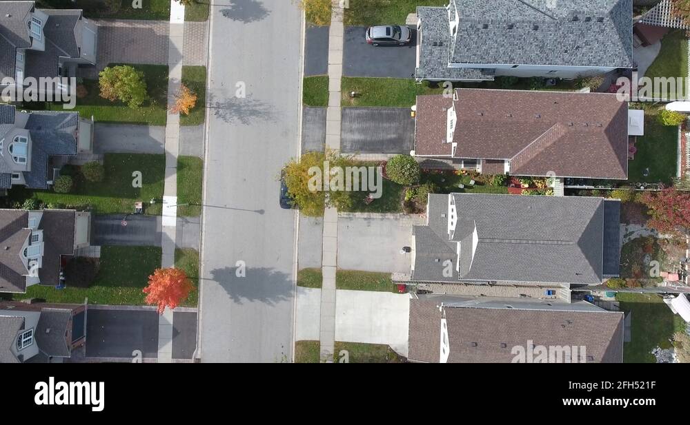 Birds Eye View Of Houses in Neighborhood Flyover 4K Stock Video Footage ...