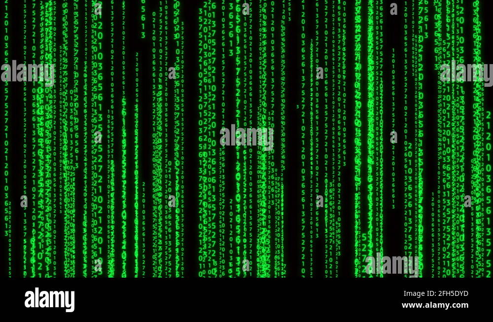 4k The Matrix style number,array of number,tech data background,Green ...