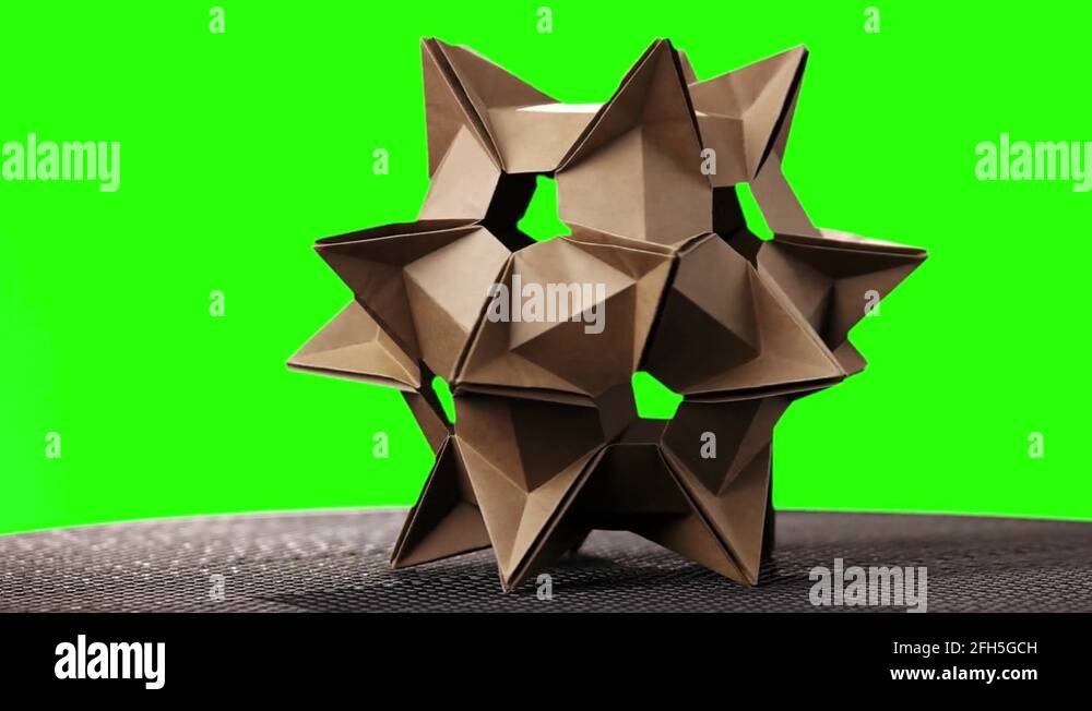 Spiky origami model on green screen Stock Video Footage - Alamy